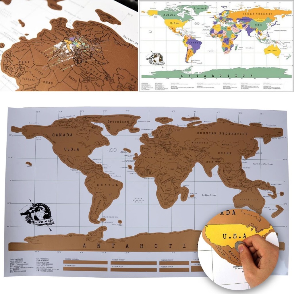 1 x Scratch Map – Weltkarte zum Freirubbeln für 5,99 Euro inklusive ...